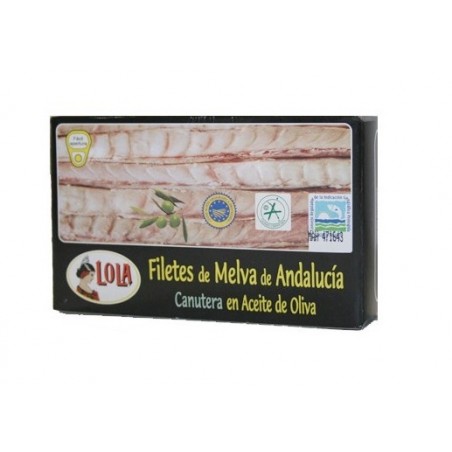 Filetes de melva canutera Lola en aceite de oliva ,de Andalucía