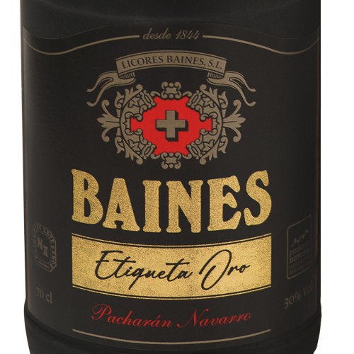 Pacharán Baines etiqueta oro navarro
